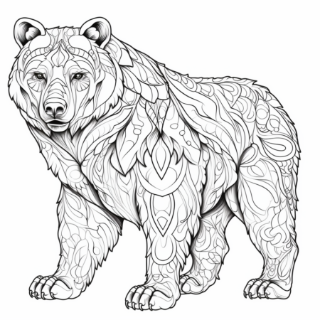 Omaľovánka Medveď na vytlačenie a stiahnutie zdarma