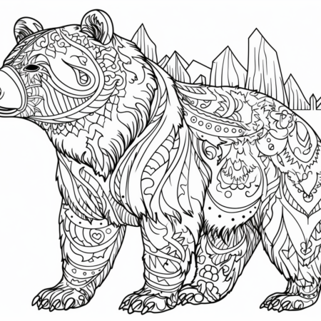 Omaľovánka Medveď na vytlačenie a stiahnutie zdarma