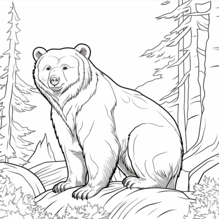 Omaľovánka Medveď na vytlačenie a stiahnutie zdarma