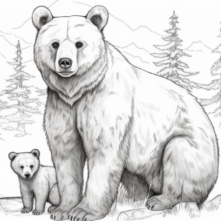 Omaľovánka Medveď na vytlačenie a stiahnutie zdarma