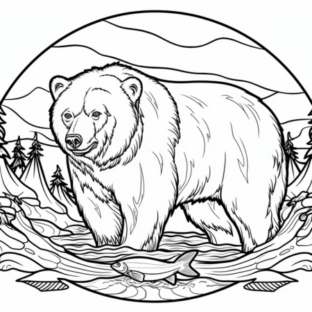 Omaľovánka Medveď na vytlačenie a stiahnutie zdarma