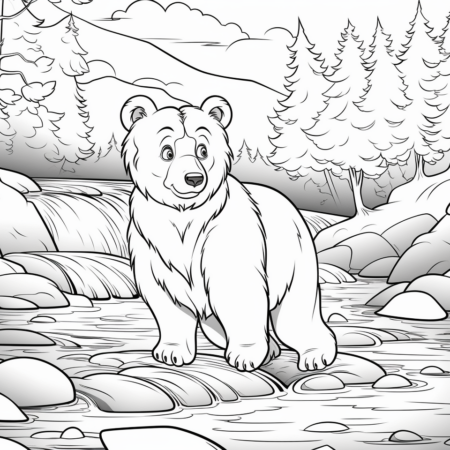Omaľovánka Medveď na vytlačenie a stiahnutie zdarma