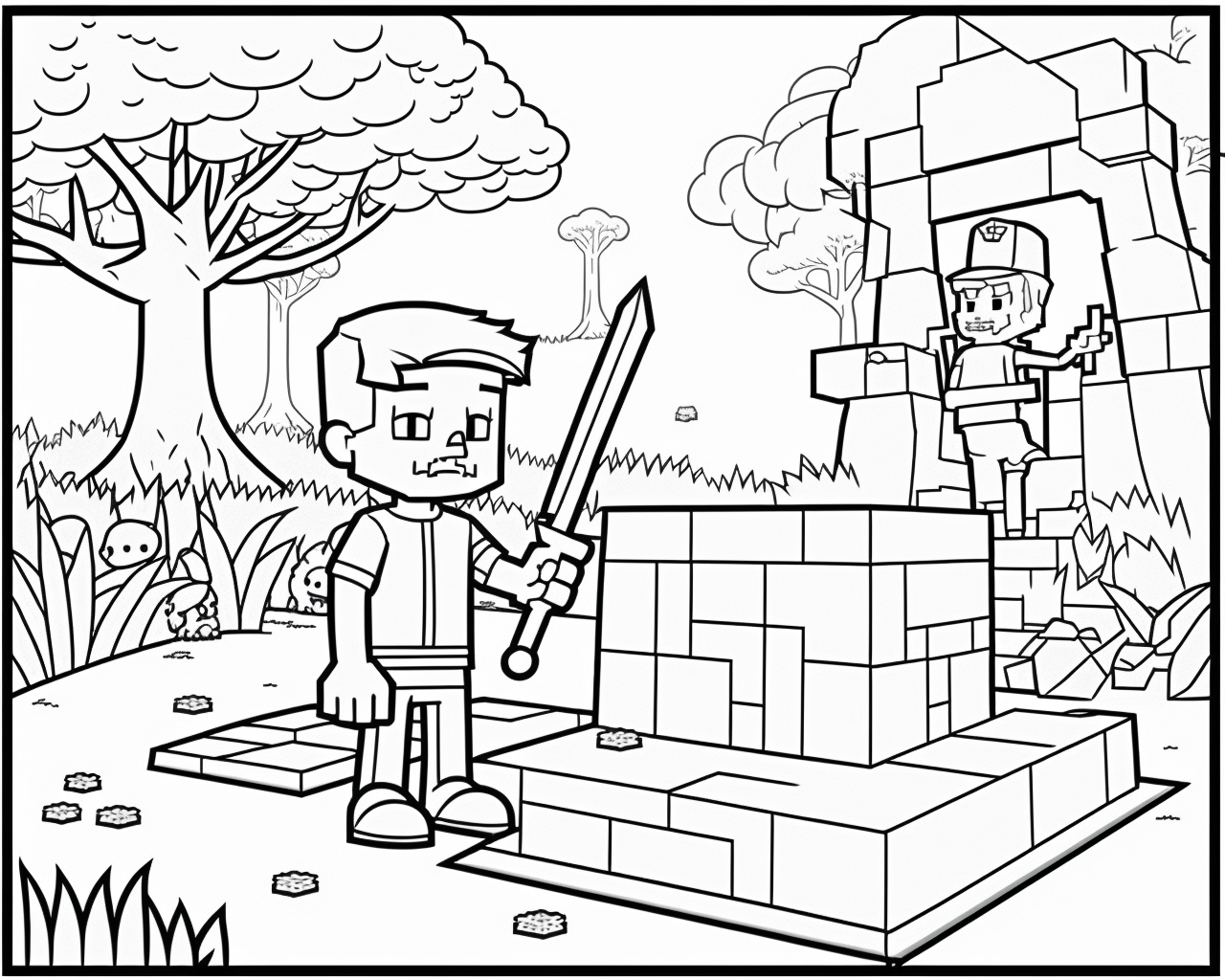 Minecraft 4185 - Omaľovánky na vytlačenie zadarmo